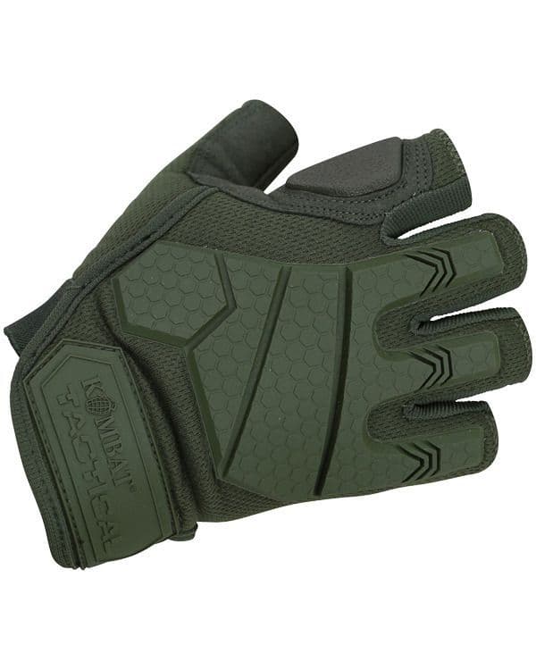 Alpha Fingerless Tactical Gloves Olive Green