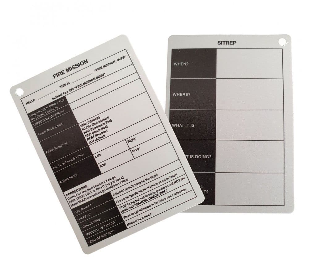 Fire Mission/Sit Rep Battle Slate Card