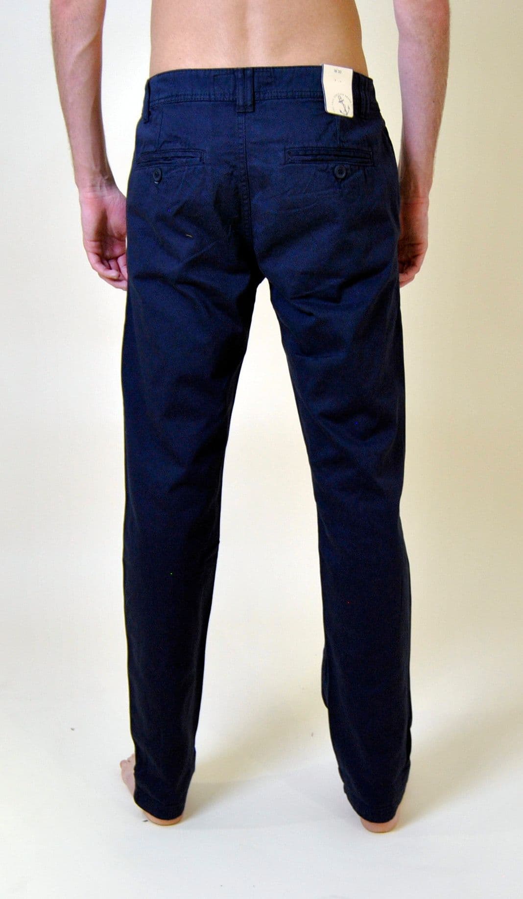 Navy Cotton Turn Up Chinos