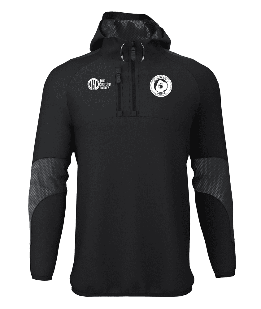 STAFF 1/4 ZIP ALL WEATHER JACKET - BLACK
