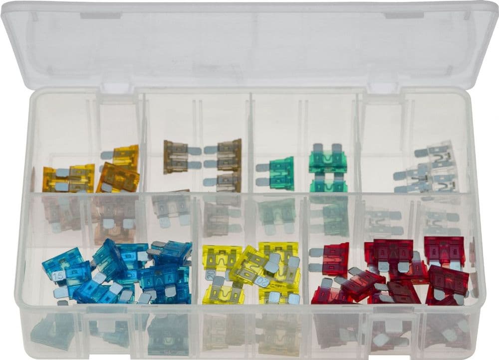 Assorted Box of LED Blade Fuses 7 x Amperages: 5, 7.5, 10, 15, 20, 25 ...