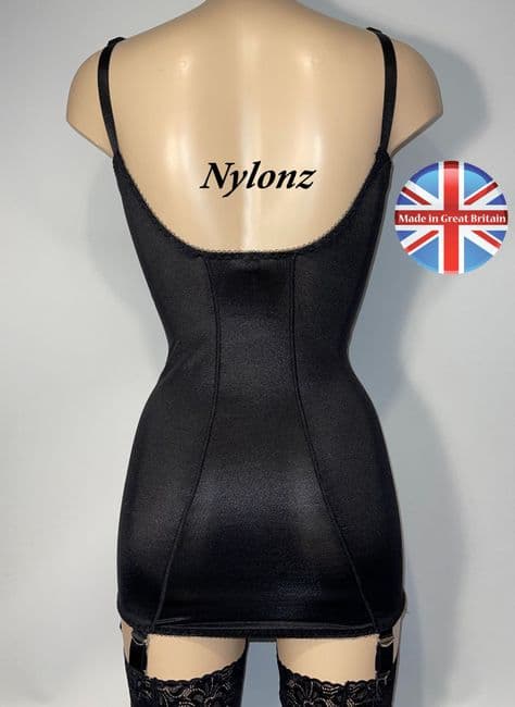 6 Strap Classic Corselette / Full Girdle - Black