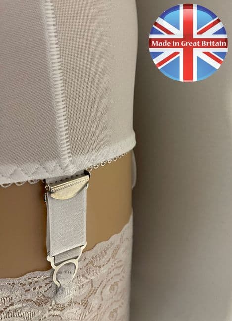 6 Strap Classic Corselette / Full Girdle - White