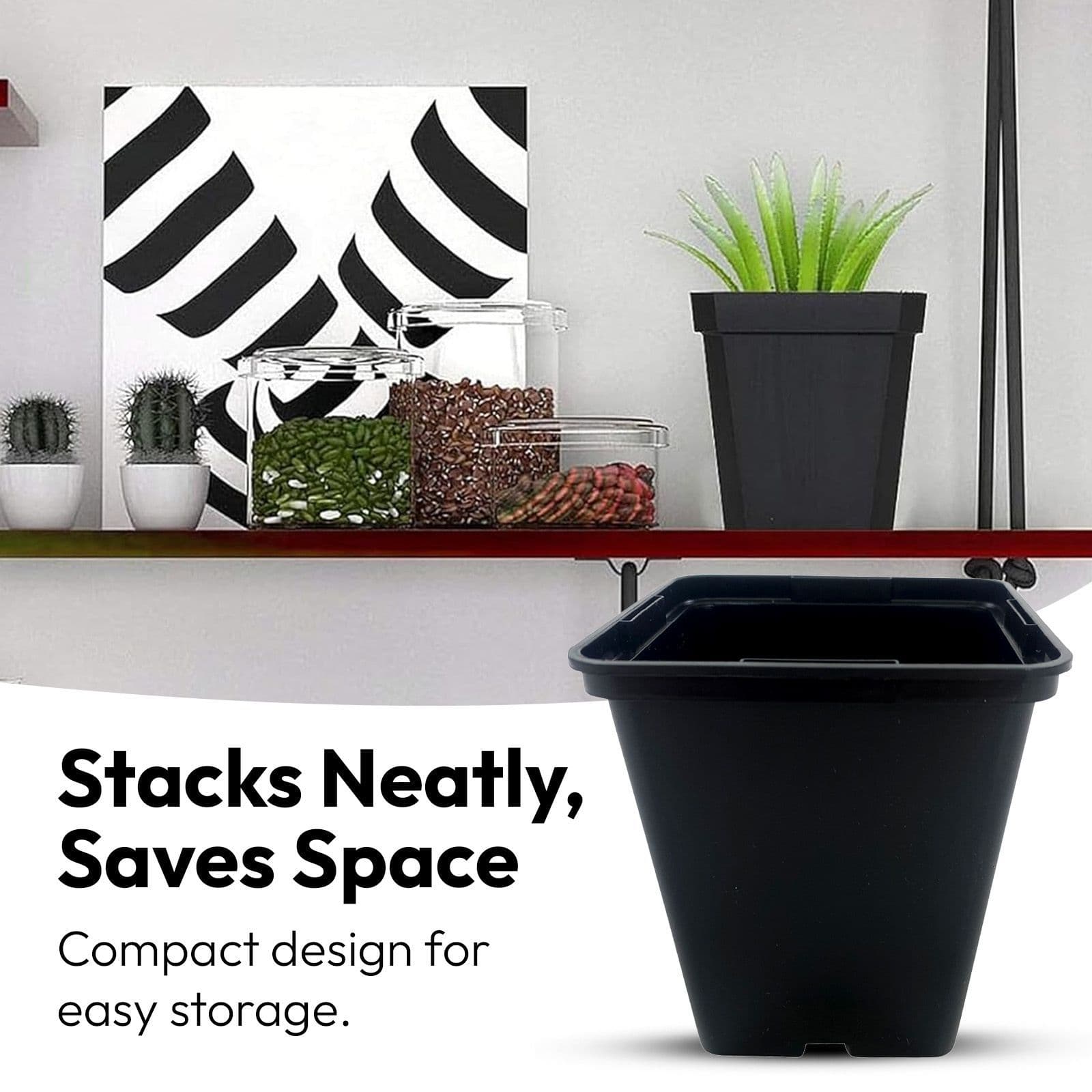 10 cm Square Plant Pots Strong Black Seedling & Propagation Containers