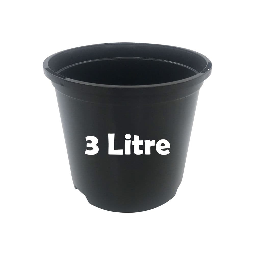 3 Litre Round Plant Pot Durable Injection-Moulded Plastic with Dual ...