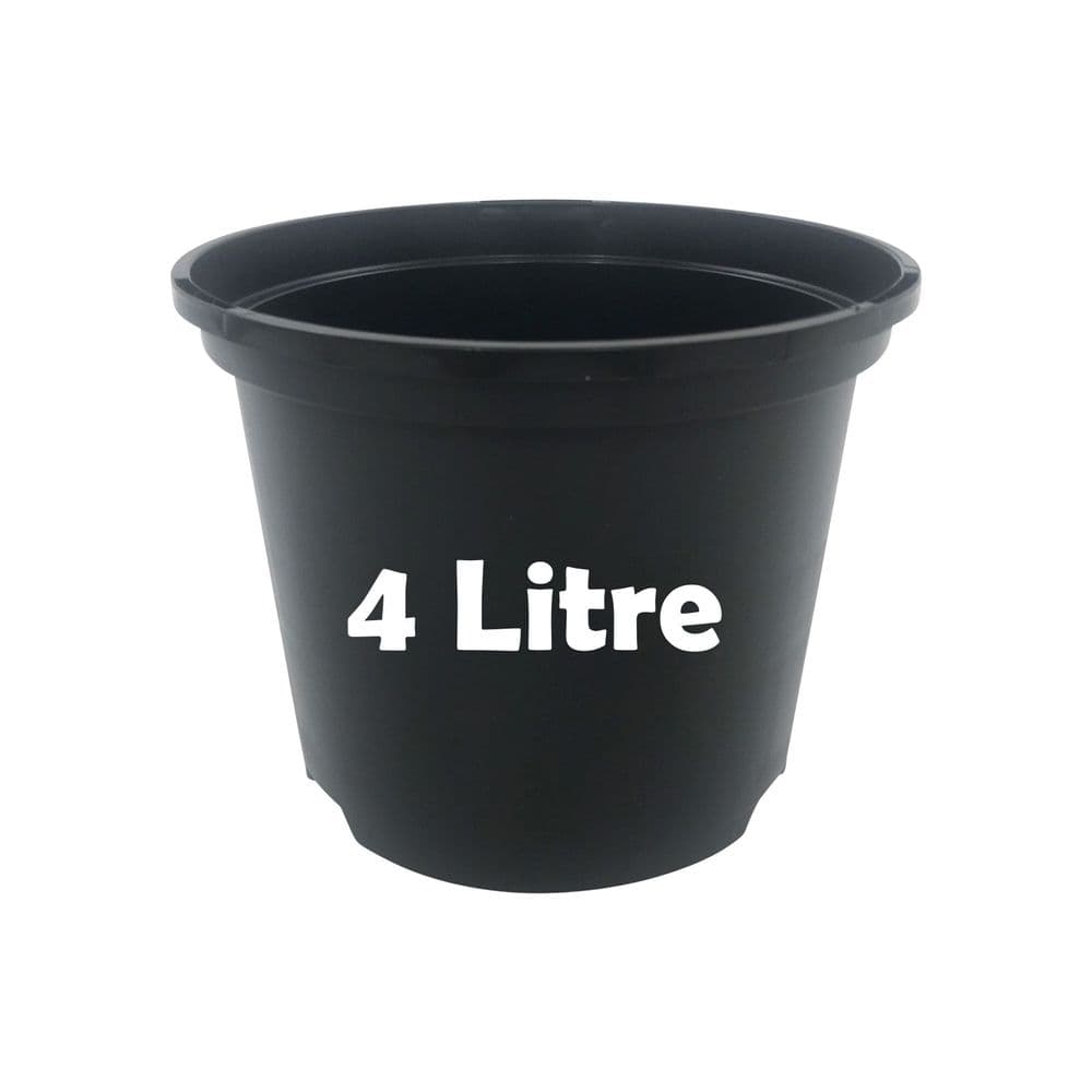 4 Litre Round Plant Pot Durable Injection-Moulded Plastic with Dual ...