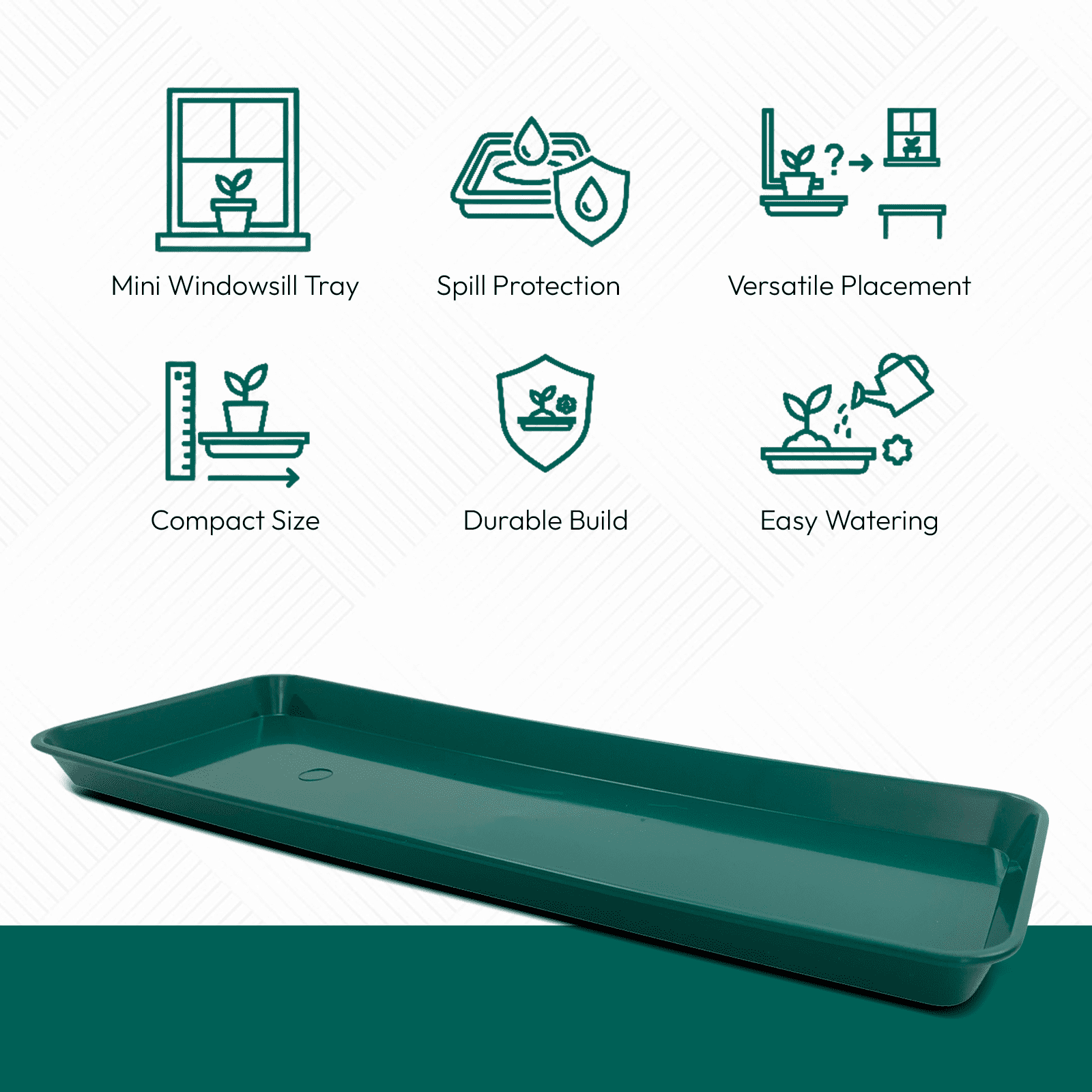 48 cm Small Windowsill Tray Shallow Plastic Drip & Display Tray