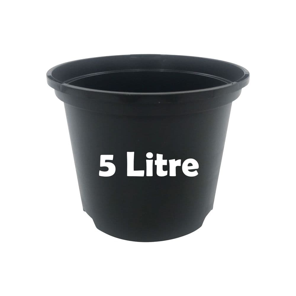 5 Litre Round Plant Pot Durable Injection-Moulded Plastic with Dual ...
