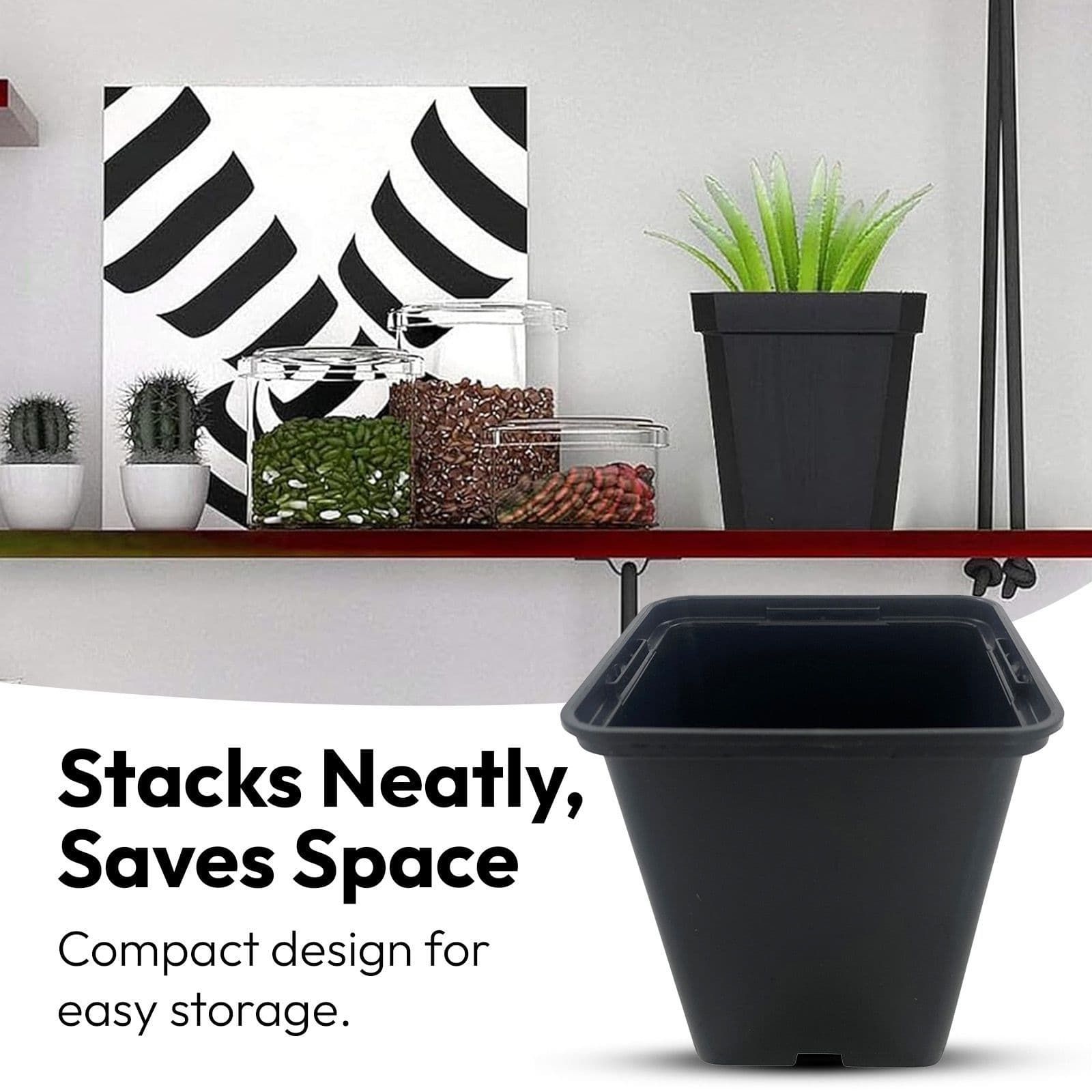 9 cm Square Plant Pots Durable Black Seedling & Propagation Containers
