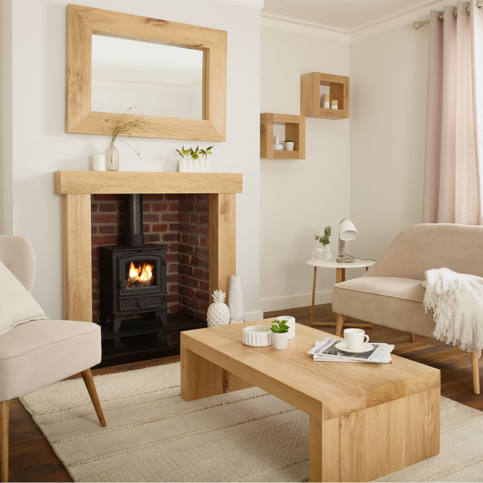 Canterbury Rustic Solid Oak Fire Surround by OakStore