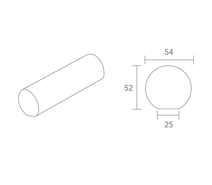 Fusion White Oak 54mm Mopstick Round Wall Handrail Kit in Polished Chrome