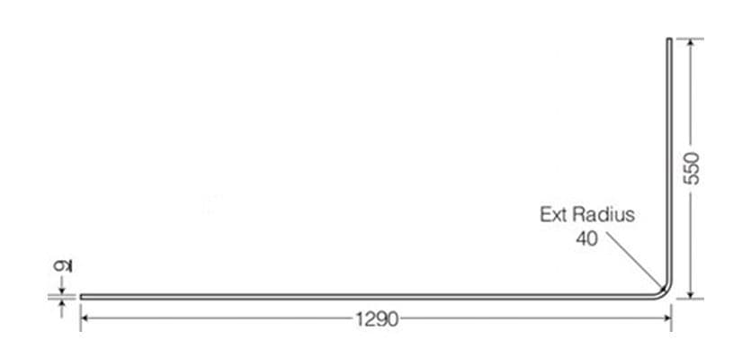 Solid Oak Open Landing Left Hand Stair Tread & Riser Kit 22x570x1310mm