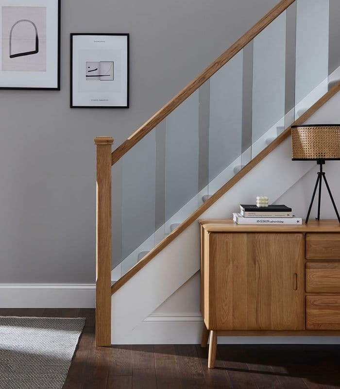 Solid White Oak Elements Handrail for Glass Panel 8mm