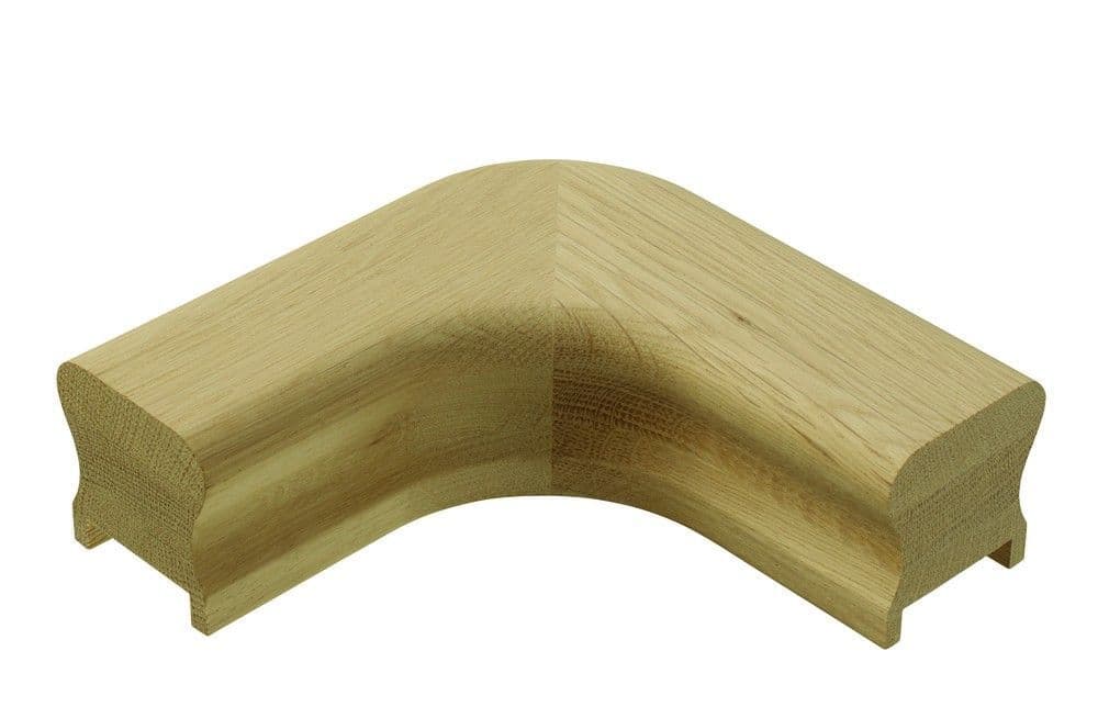 Solid White Oak HDR Handrail Horizontal Turn 170x170mm Trademark