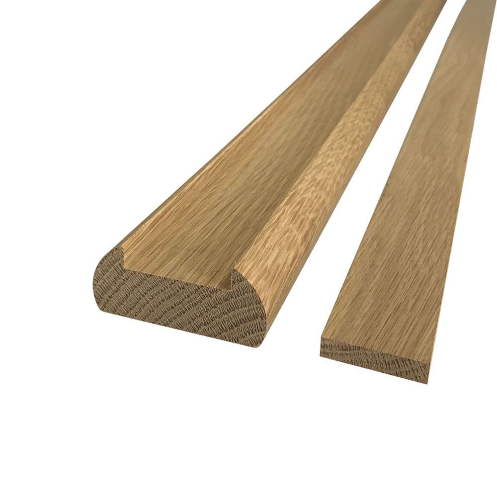 Solid White Oak Oval Baserail rail 41mm Groove