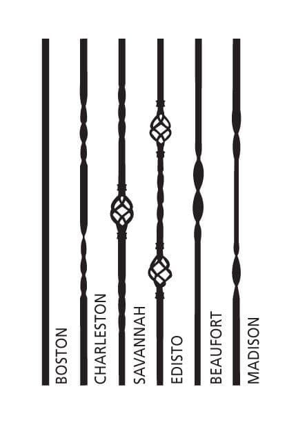Trademark Boston Metal Baluster 850mm Black Spindle
