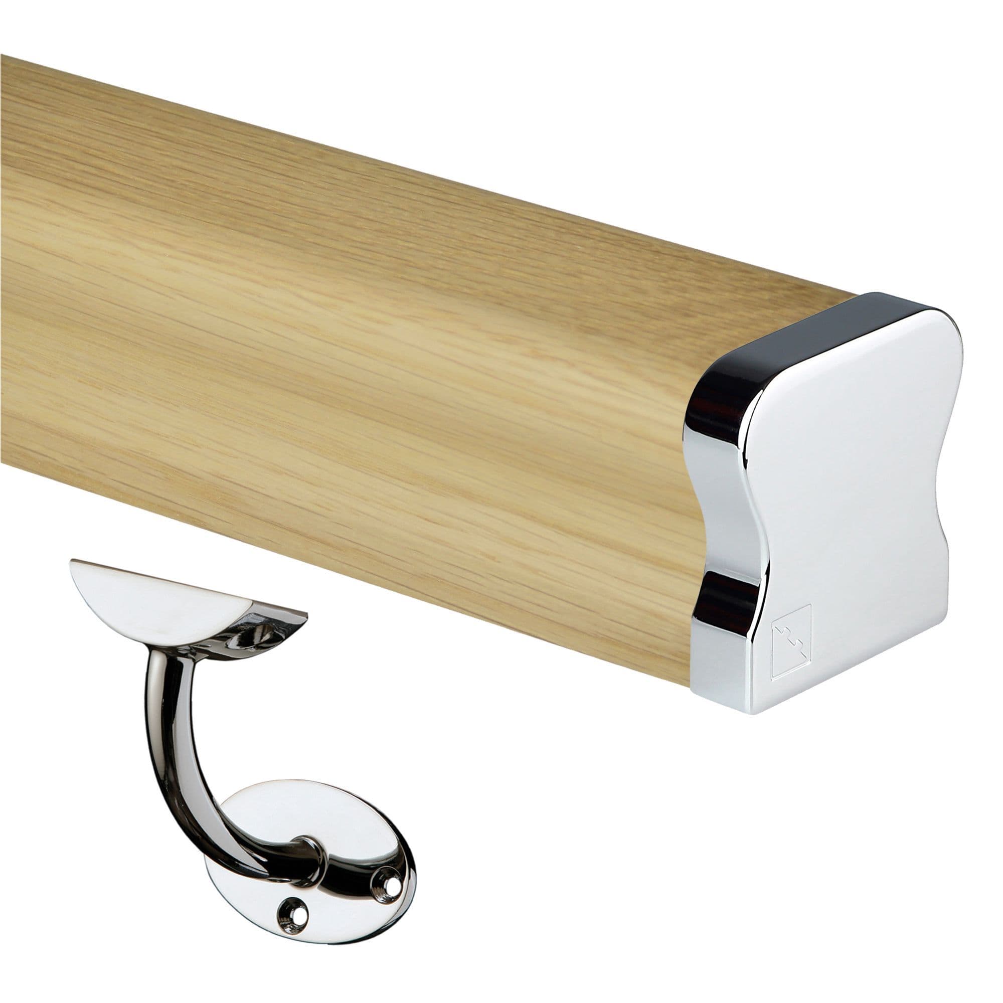 Trademark White Oak HDR Wall Handrail Kit in Polished Chrome