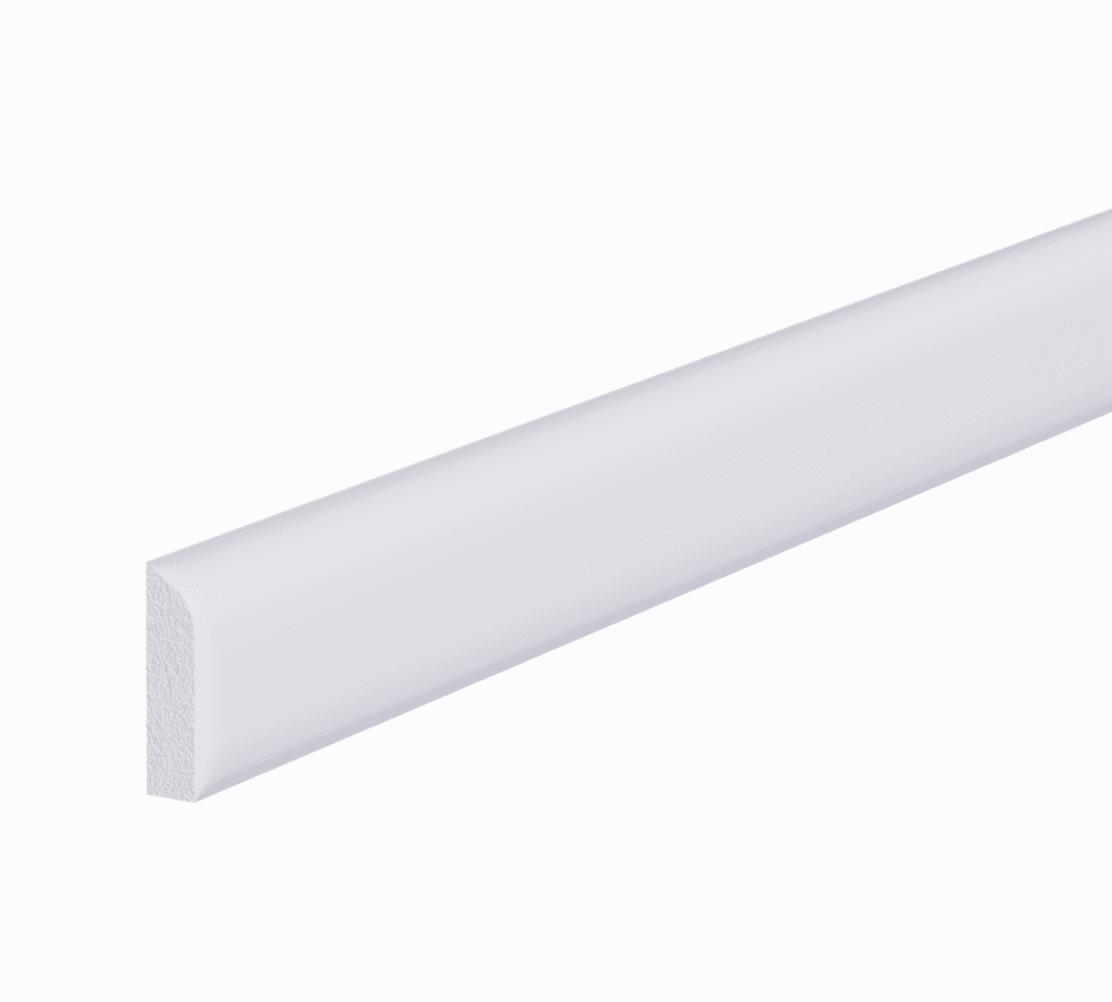 White Primed D-Moulding Cover Strip 8x34mm Paint-Ready 2 4m