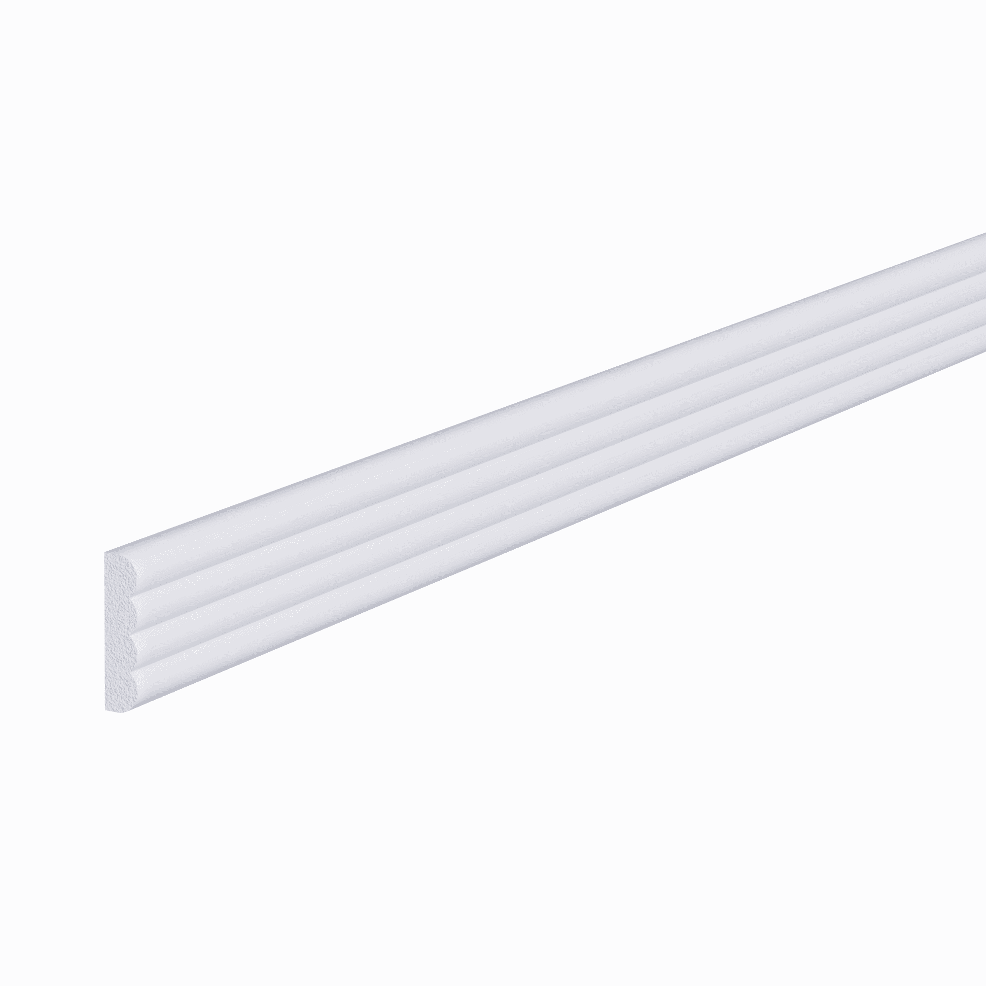 White Primed Reeded Panel Moulding 6x34mm Paint-Ready 2 4m