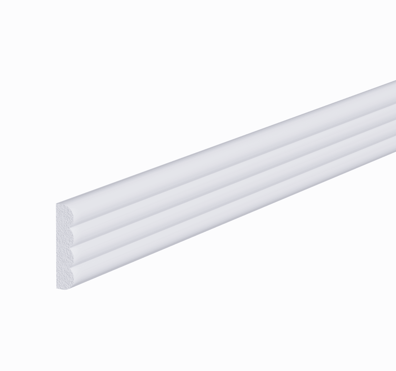 White Primed Reeded Panel Moulding 6x34mm Paint-Ready 2 4m