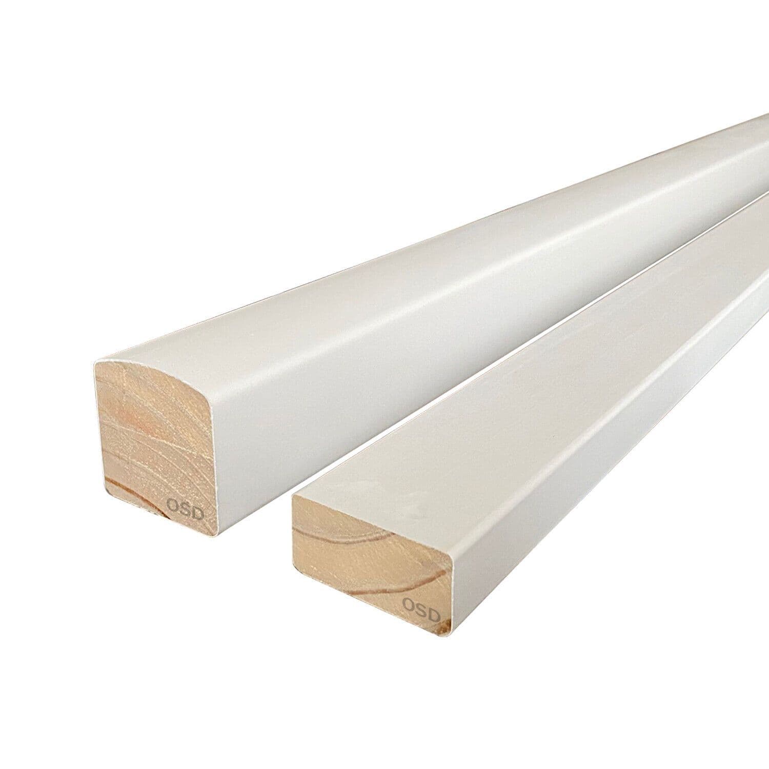 White Primed Vision Handrail & Baserail Set for Glass Panel Ungrooved