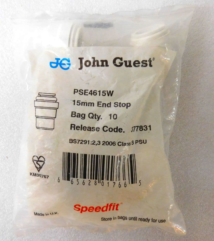 10 x 15mm John Guest push fit end stops