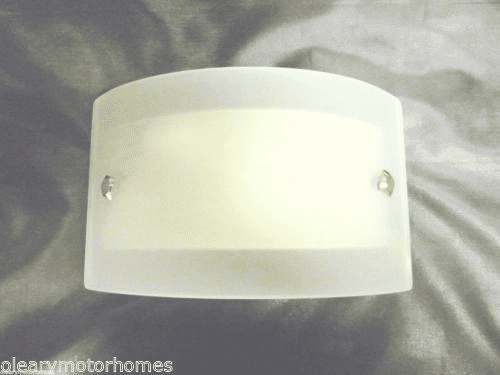 12V CURVED FROSTED GLASS LED WALL LIGHT WARM WHITE SWITCHED