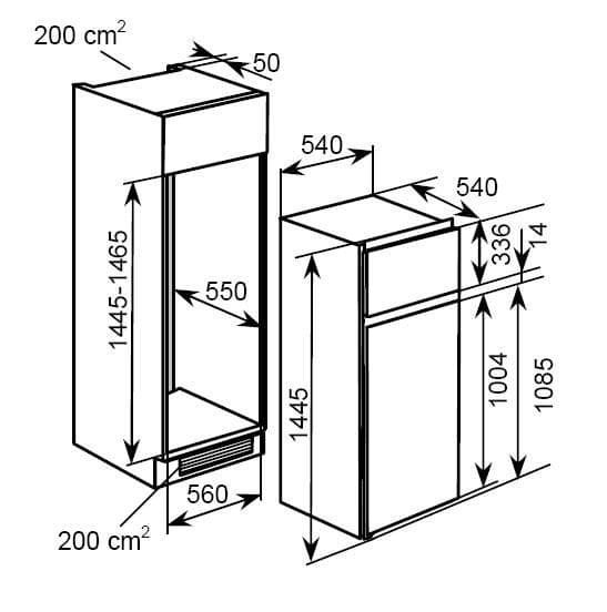 Baumatic BRT200 Integrated fridge freezer 5055205051789