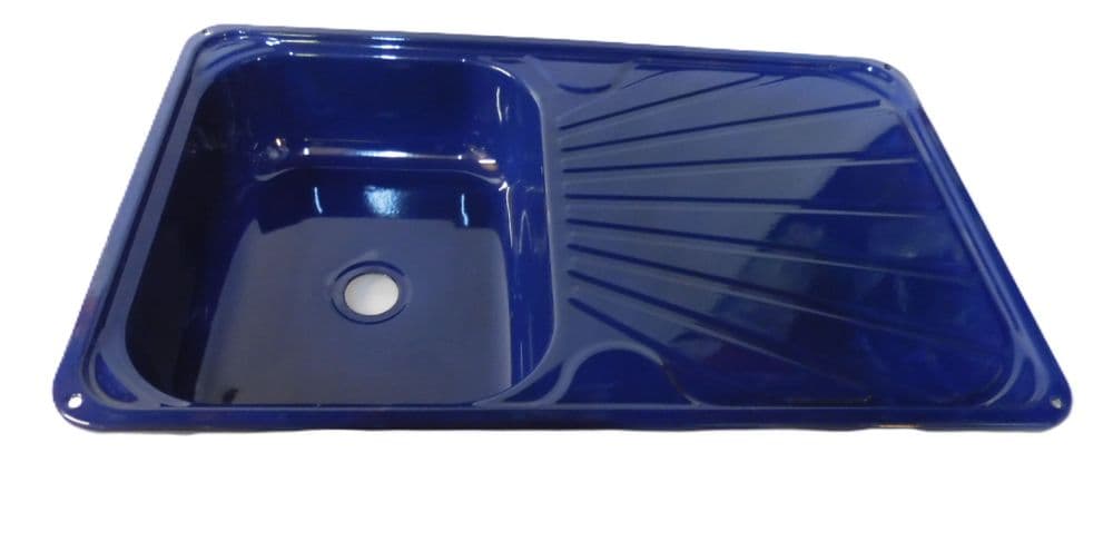 Blue enamel kitchen sink & drainer GRADE 2