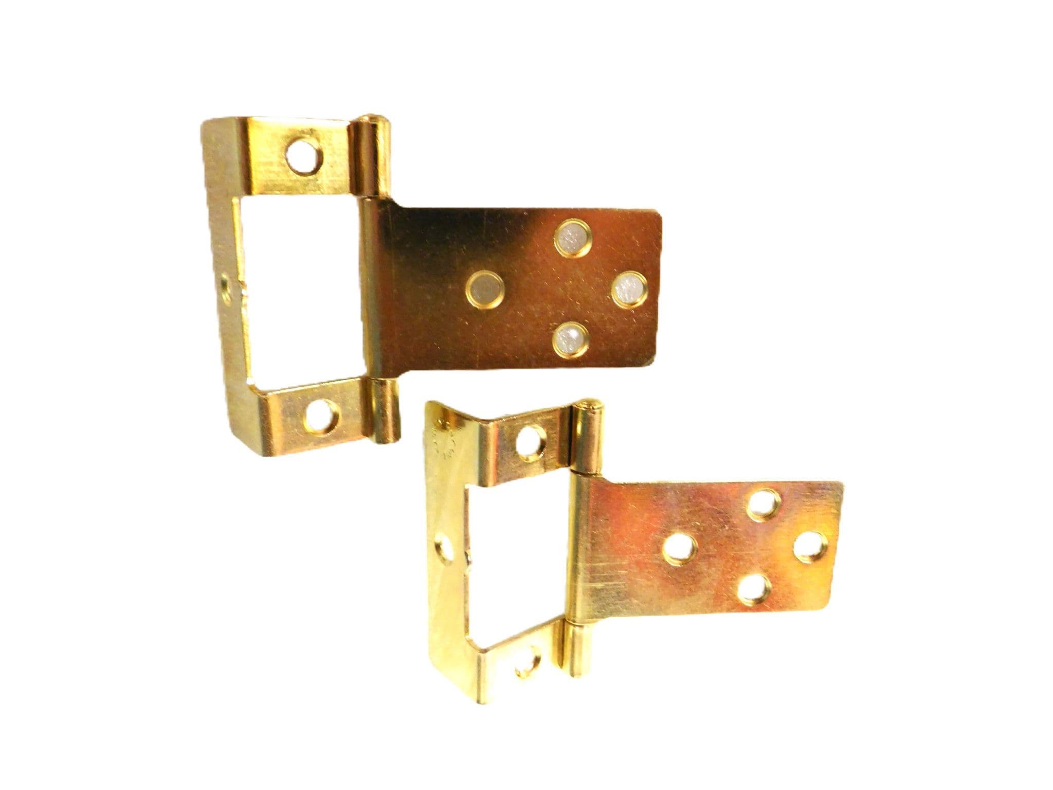 Brass Cranked Flush Hinge PK2