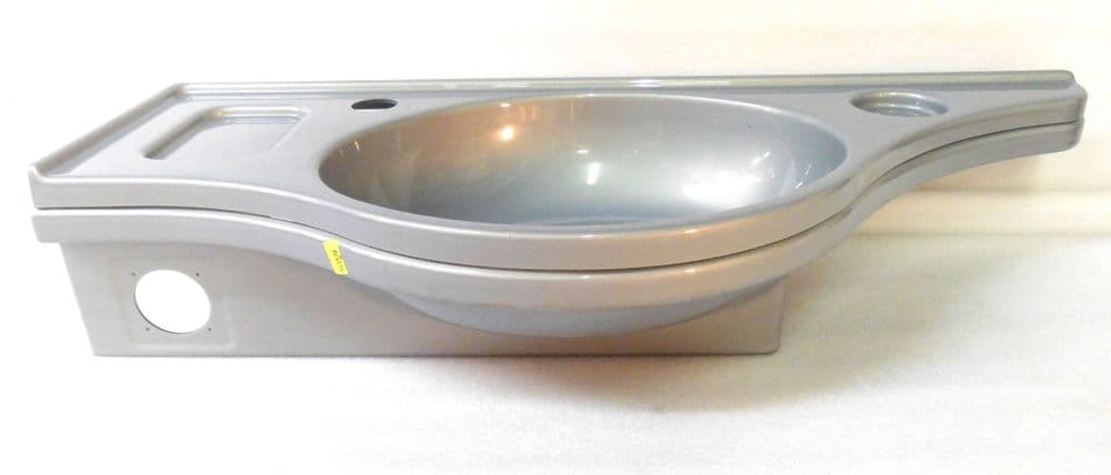 Caravan Campervan bathroom washroom silver grey plastic sink / basin