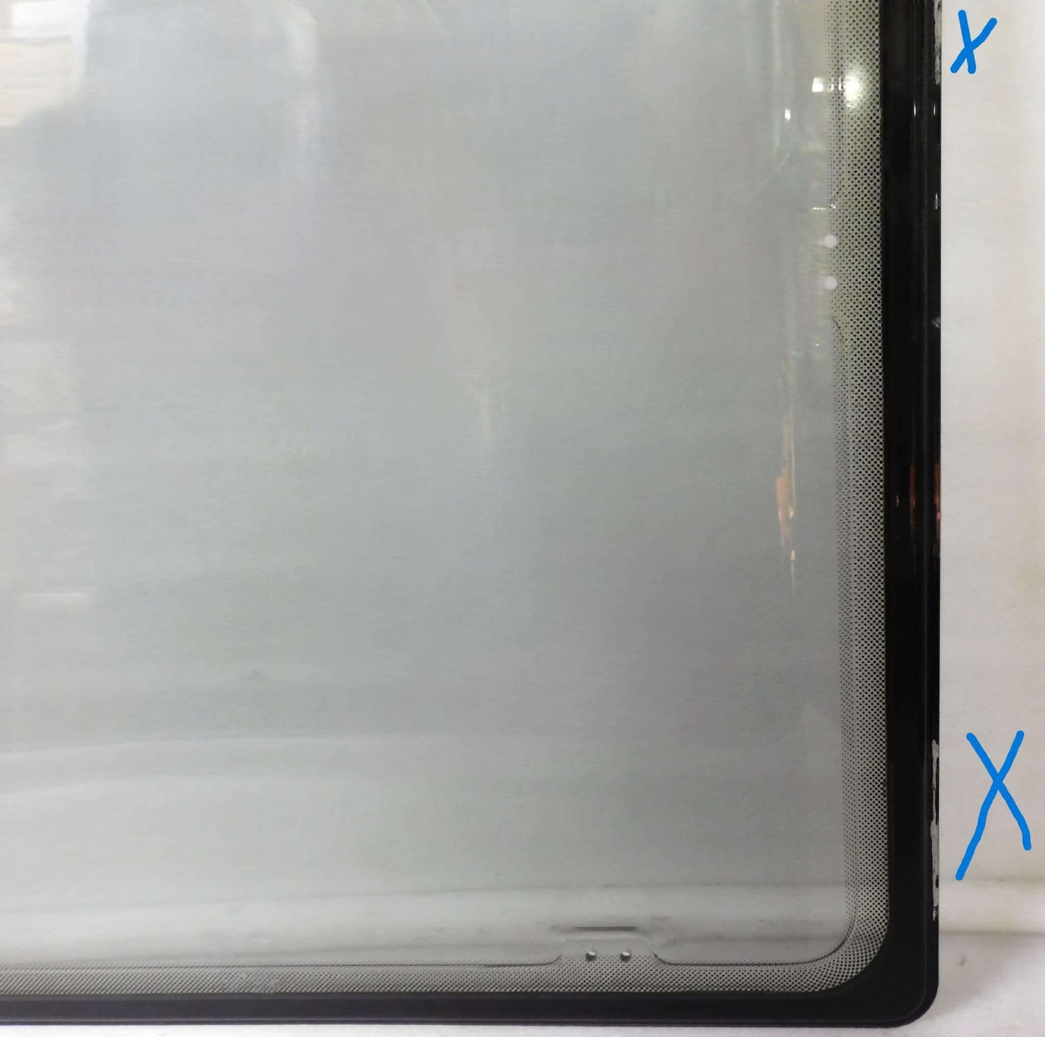 Caravan front centre window