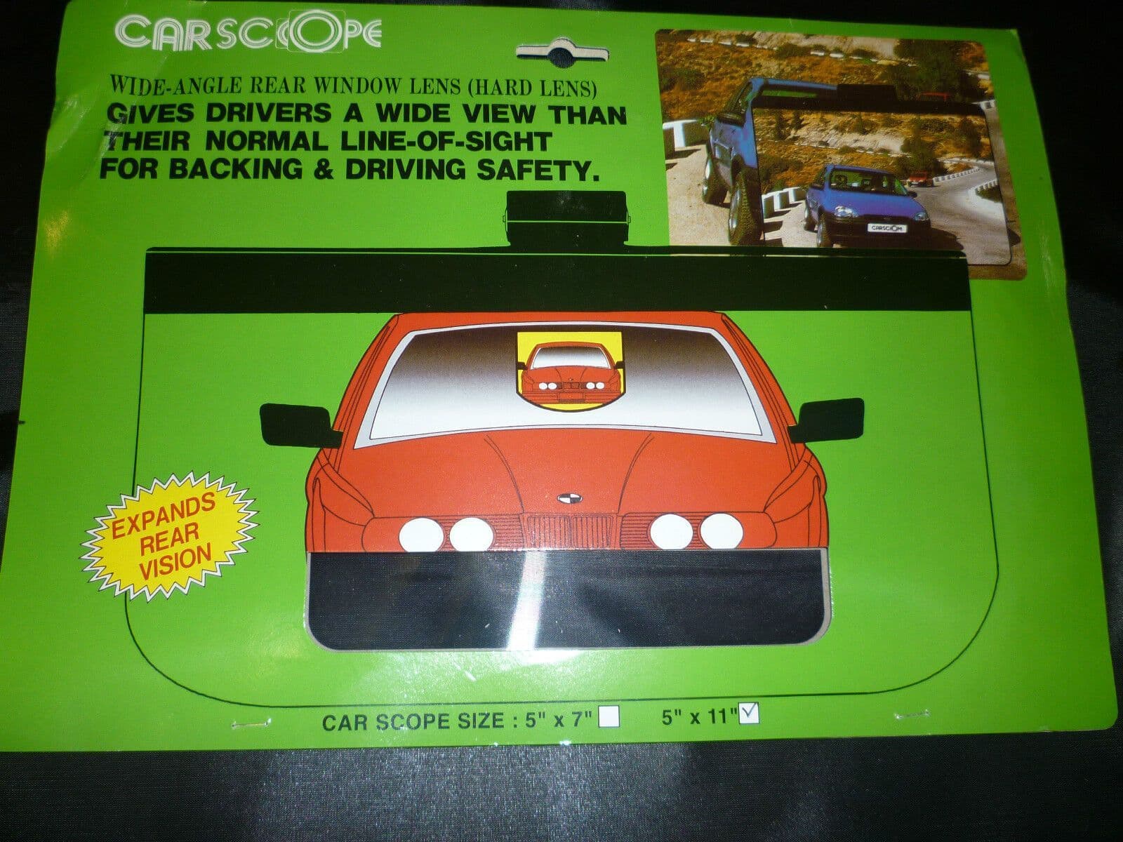 Carscope wide angle rear window lens