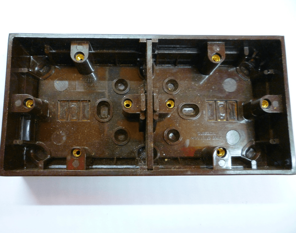 Clipsal double mount box/pattress brown