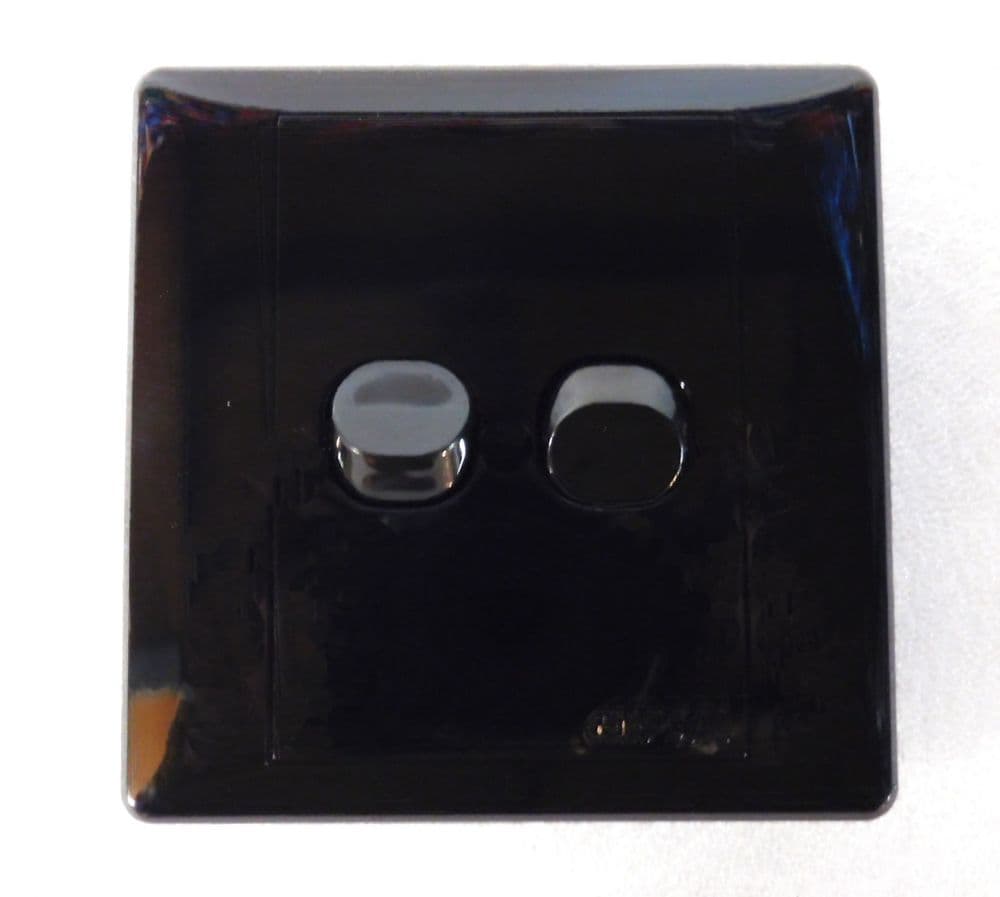 Clipsal electrical Double wall switch Black