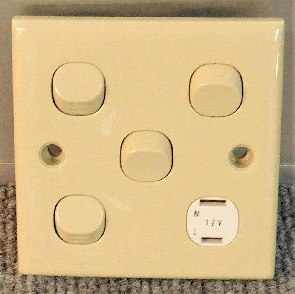 Clipsal motorhome caravan switch & 12v electrical socket