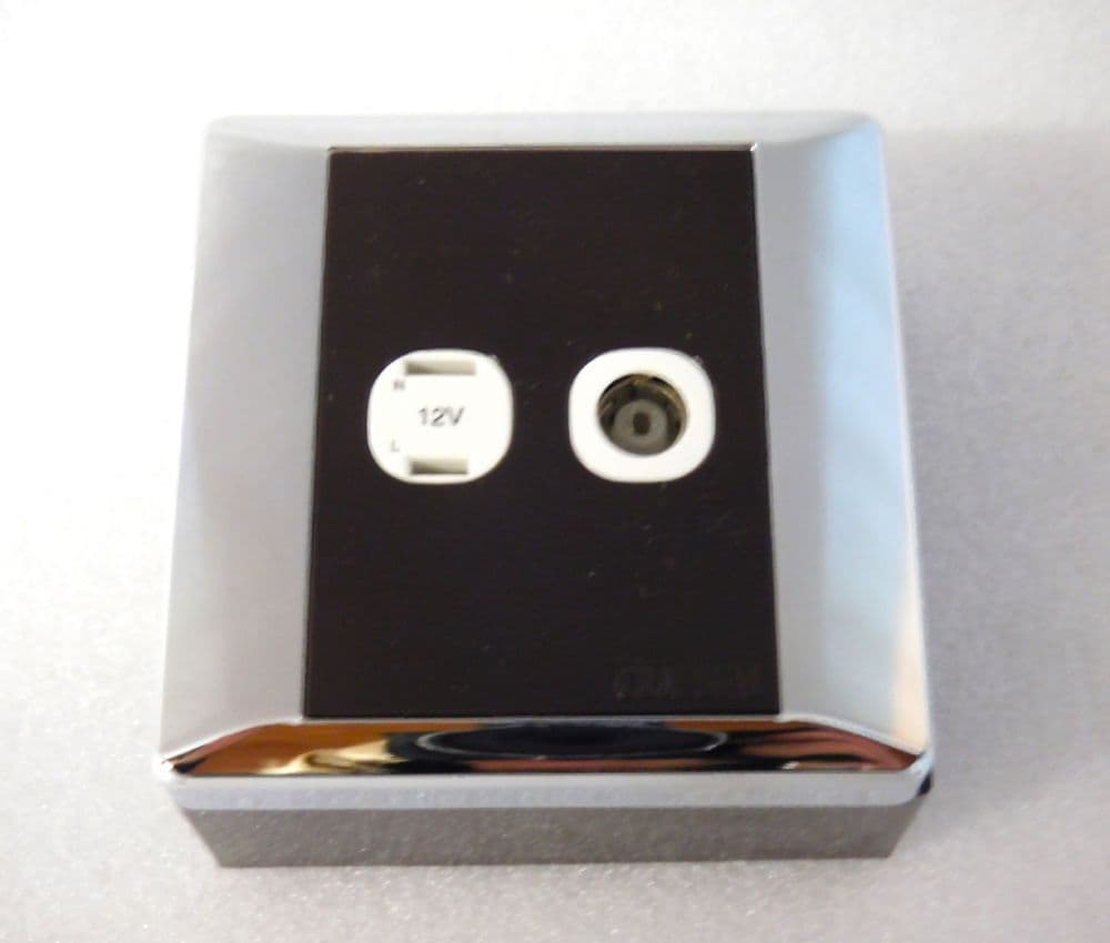 Clipsal Polarized socket 2 pin 12v plus 75ohm TV co-axial socket