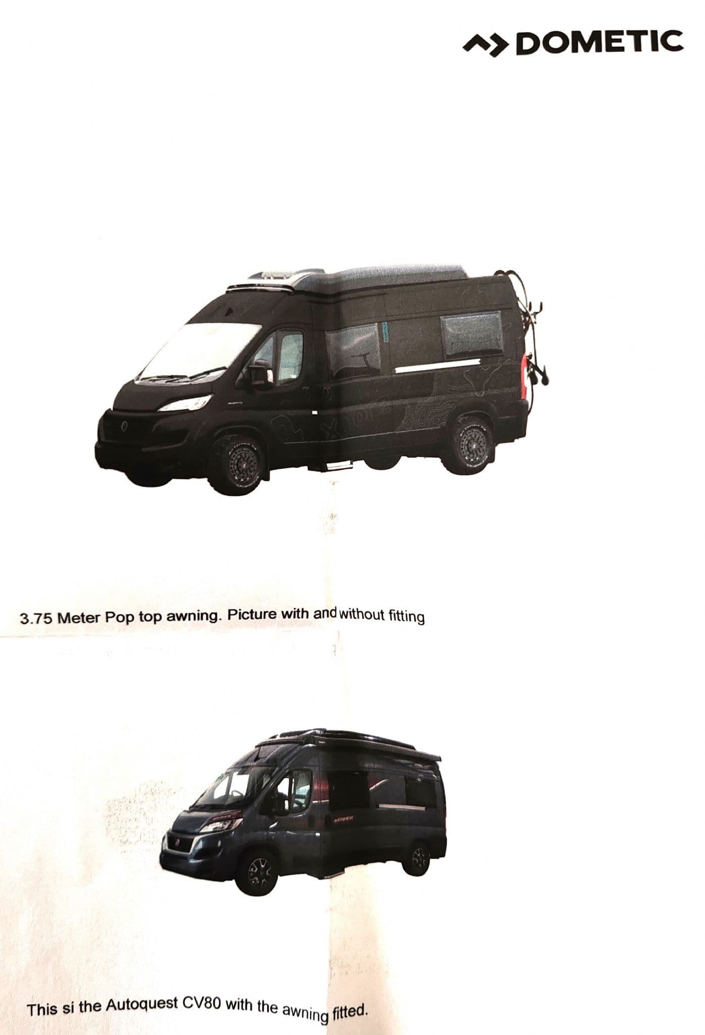 DOMETIC 3 75 pop up top van awning