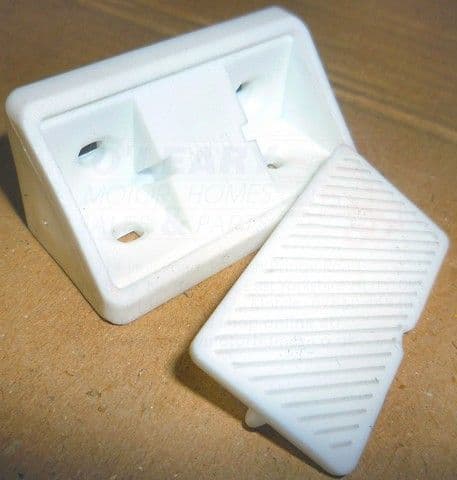 Furniture Corner Fixing Block With Cover White Pack of 10