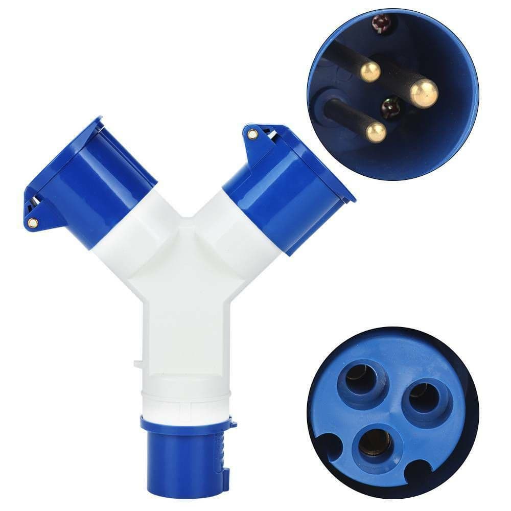 Motorhome camper caravan 2 way 16 amp splitter/ adapter