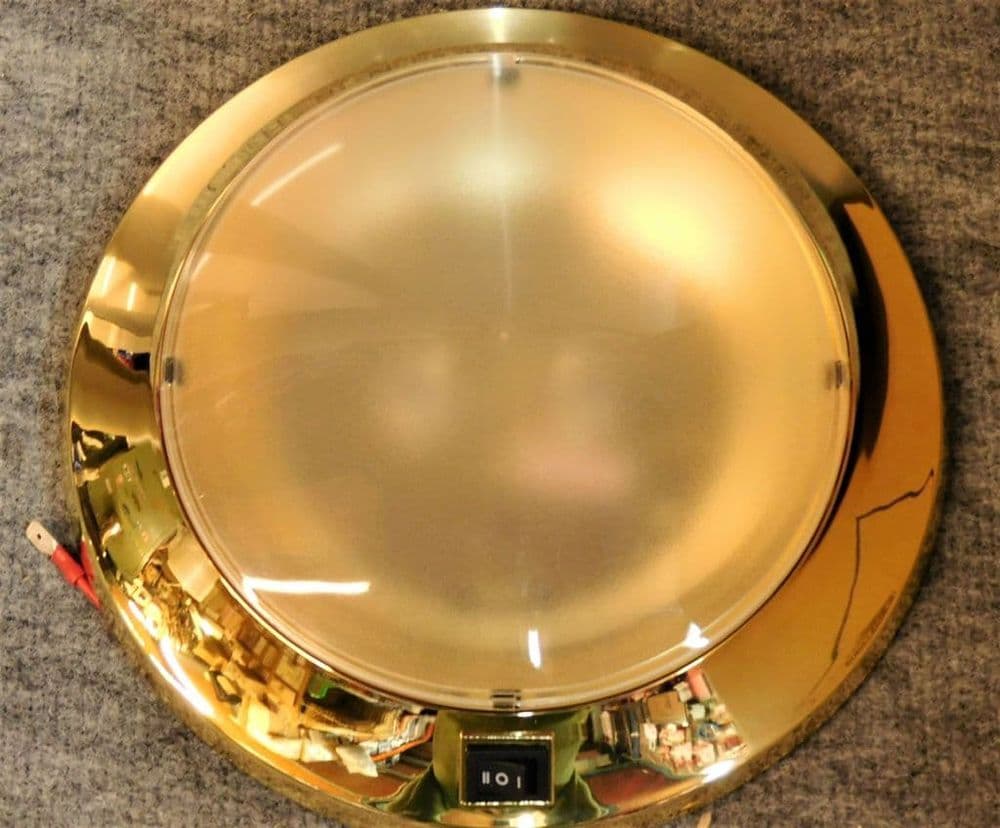 Motorhome caravan 12v LED Ceiling Light Switched gold/brass