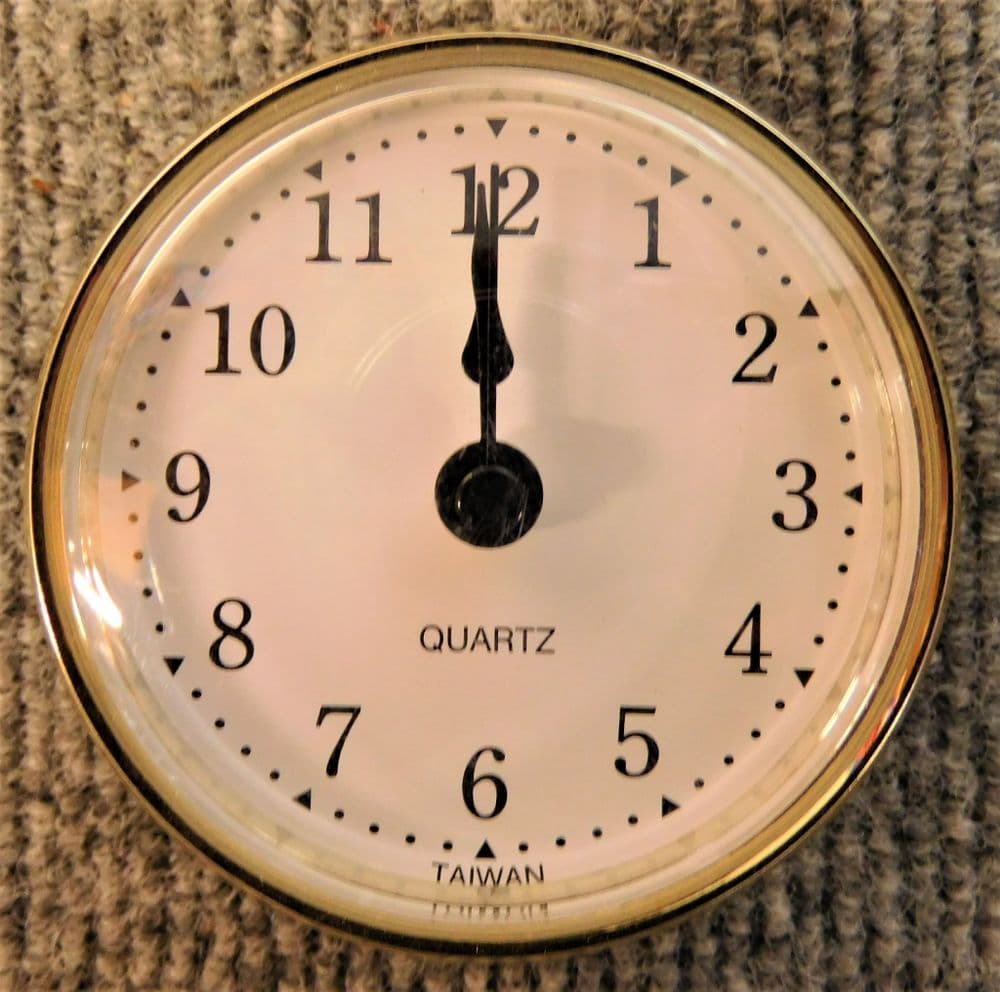 Motorhome caravan small recess wall clock Gold edge EN3