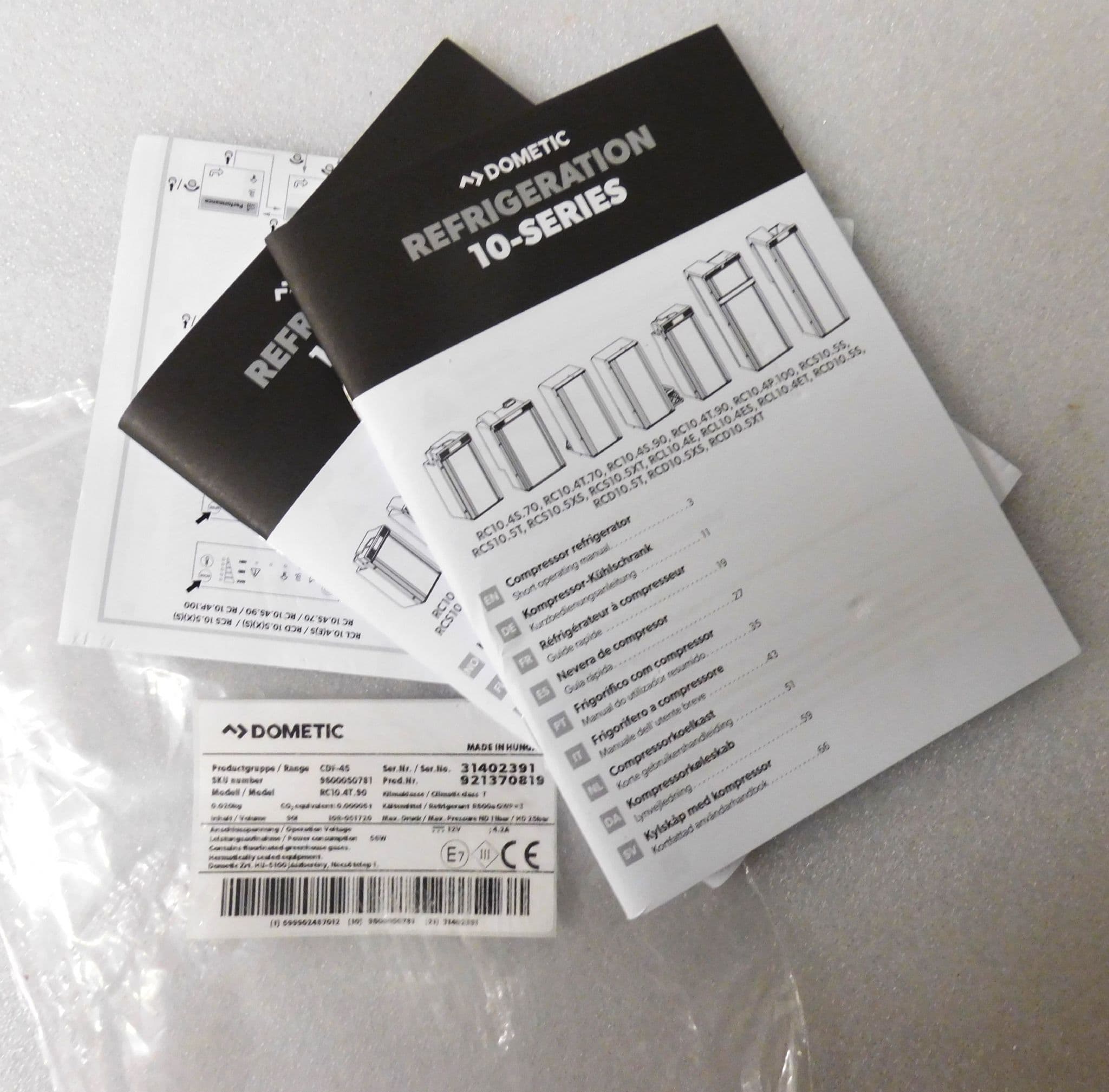 New Dometic 10 series fridge instruction/installation booklet