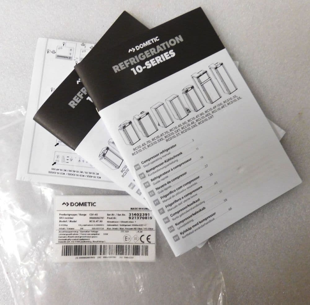 New Dometic 10 series fridge instruction/installation booklet