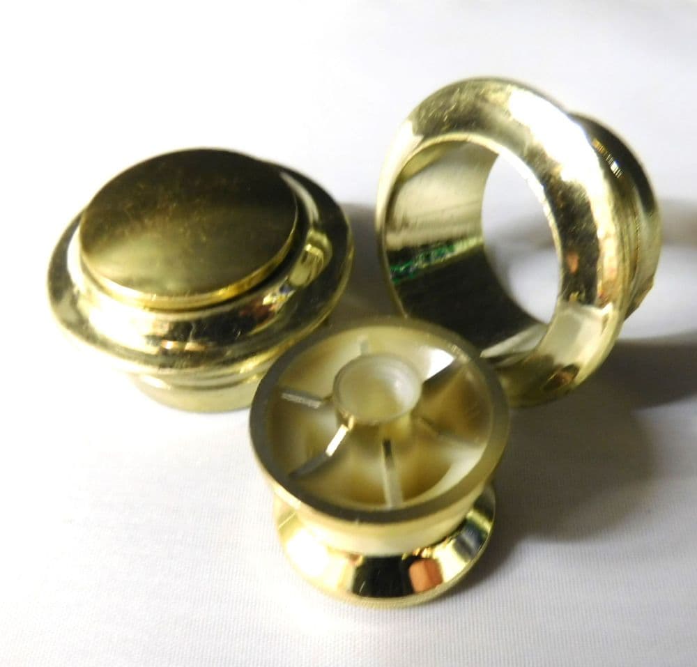 PACK OF 2 cupboard / drawer gold push lock knobs / buttonsLarge ...