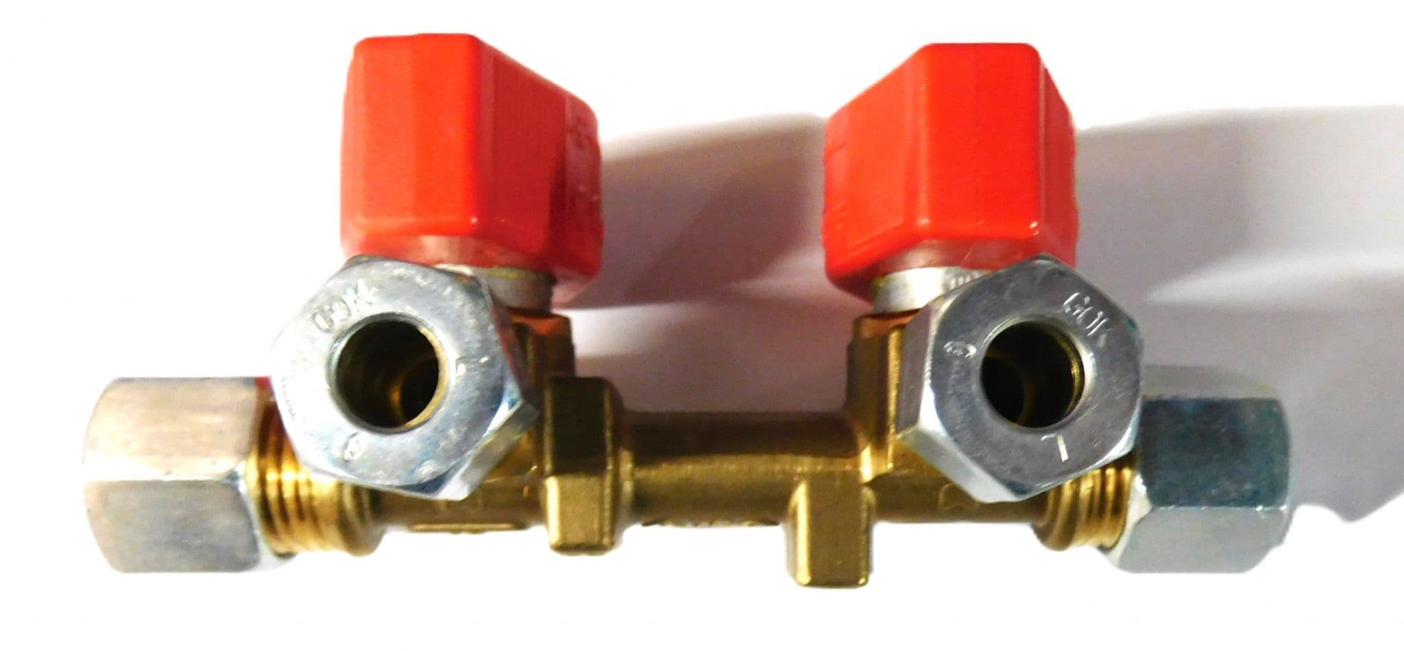 TRUMA 2 way gas tap manifold 10mm / 8mm camper motorhome