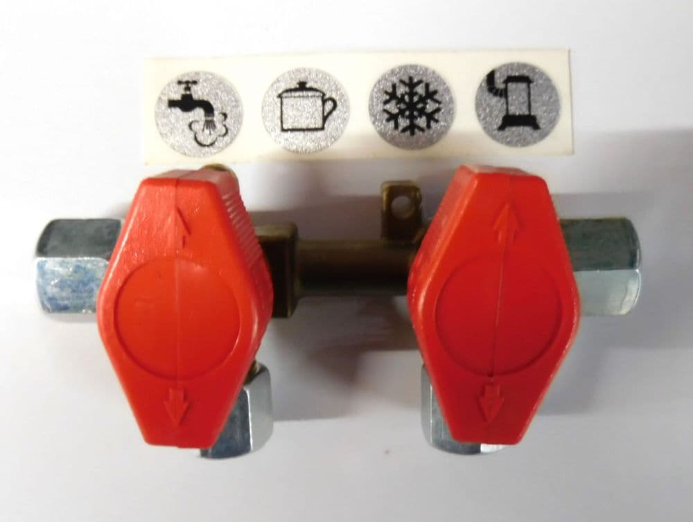 TRUMA 2 way gas tap manifold 10mm / 8mm camper motorhome