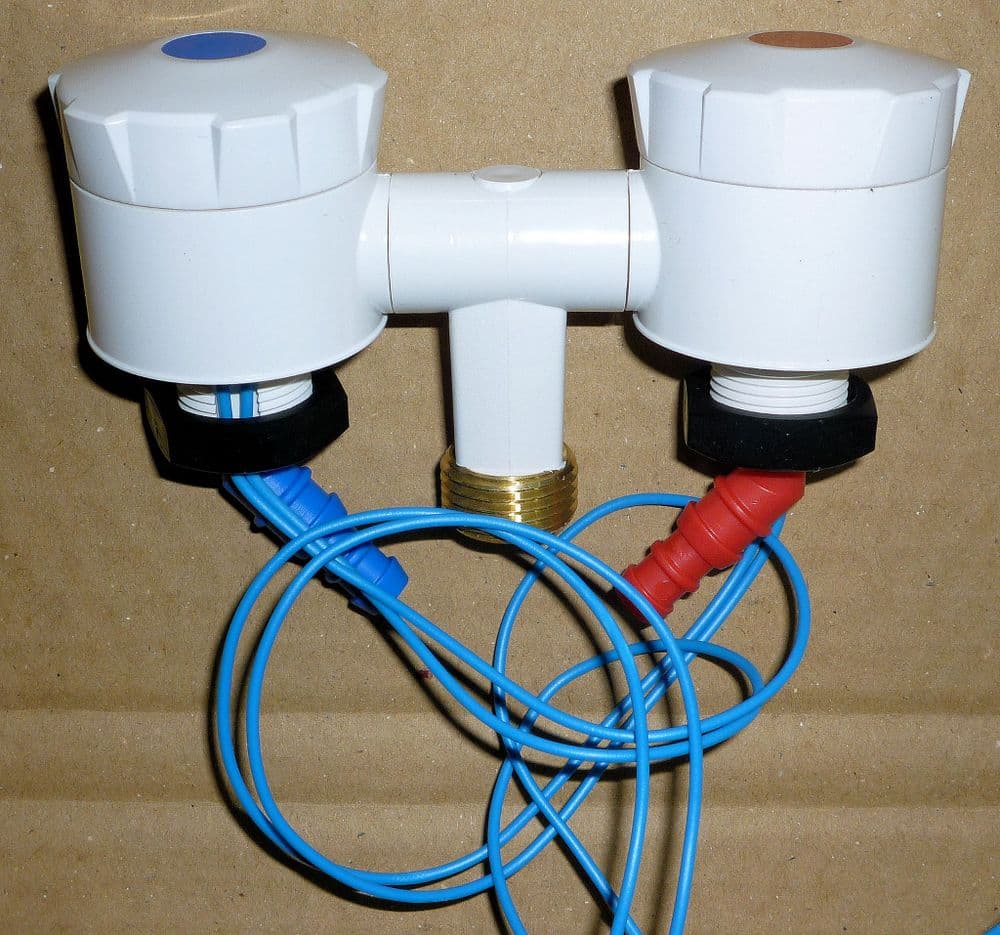 White Shower Tap Assembly 12v Microswitched