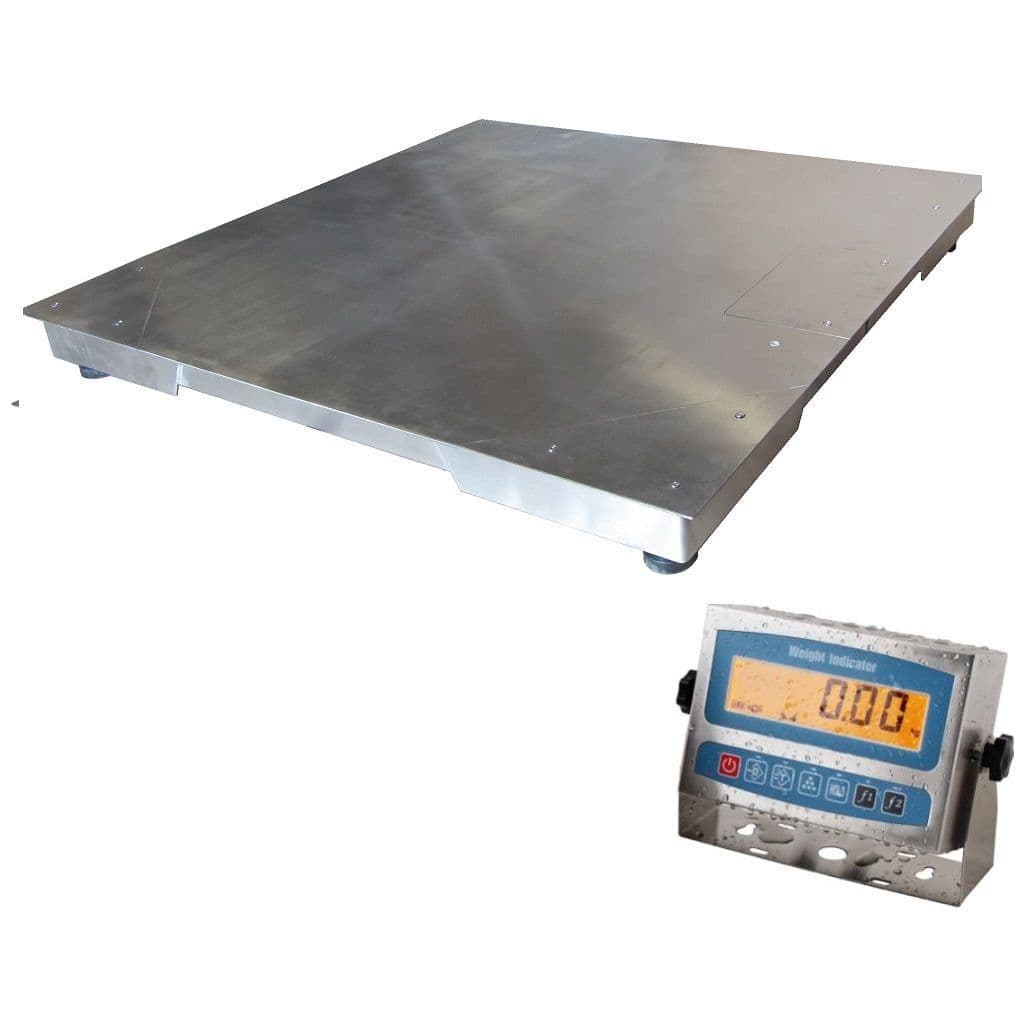 Heavy Duty Stainless Steel Platform Scale 3000kg x 0 5kg 1200 x 1200 x 105mm