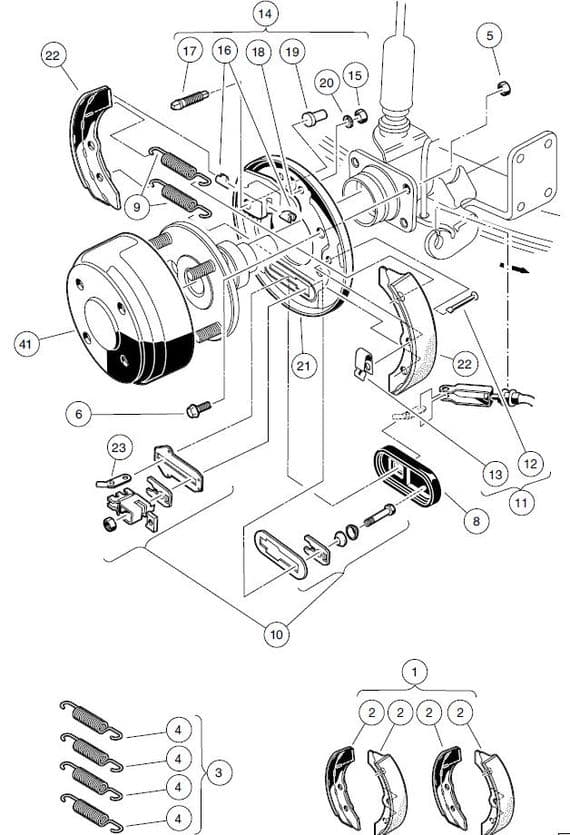 Club Car Cluster brake LH assembly